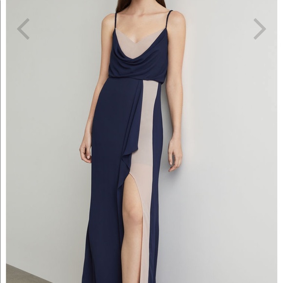 BCBGMaxAzria | Dresses | Sleeveless Colorblocked Draped Gown | Poshmark